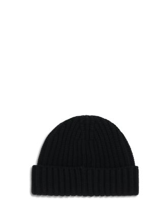 Prada Womens Virgin Wool Beanie Hat Nero Fleece Ovis Aries E Hairbands