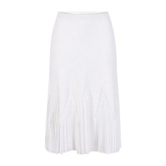 Elisabetta Franchi Femme, Jupes, Blanc, Taille: 38 FR Jupe en maille avec volants