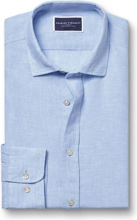 CHARLES TYRWHITT Reines Leinenhemd - Himmelblau