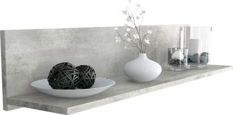 Vladon Wandregal Skadu, Made in Germany, Schweberegal mit praktischer Ablage, Beton Oxid Optik (97,5 x 18,5 x 18,5 cm)