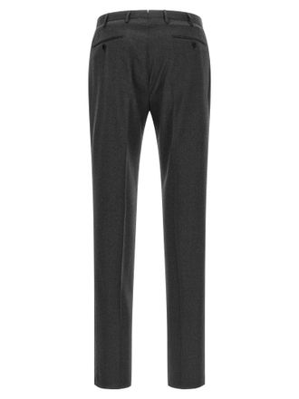 Incotex Virgin Wool Front Crease Trousers - Anthracite