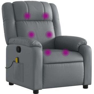 vidaXL Fauteuil de massage inclinable Gris Similicuir Vidaxl