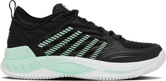 K-Swiss Femme Hypercourt Supreme 2 Clay Chaussure de Tennis, Noir, néon, Menthe, Blanc, 41 EU