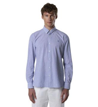 North Sails Striped Seersucker Shirt M - Langarm Hemd - Herren