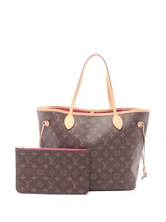Louis Vuitton Neverfull MM Schultertasche mit Monogramm - Braun