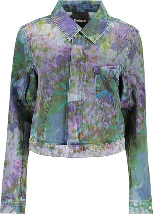 Desigual Femme, Vestes, Multicolore, Taille: 38 FR Wild Garden Denim Jacket