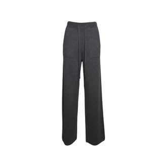 Max Mara Pantalon large en fil de cachemire - Femme - Pantalons - Gris - Taille: 36 FR