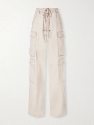 Rick Owens Pantalon Cargo Large En Coton M&eacute;lang&eacute; Jumbo Belas - Blanc cass&eacute;