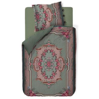 Pip Studio Bettw&auml;sche Pip Chique Gr&uuml;n Blumen Bl&uuml;ten Ornamente Gestreift Gebl&uuml;mt Streifen Wendeoptik Perkal, Gr&ouml;&szlig;e:200 cm x 200 cm
