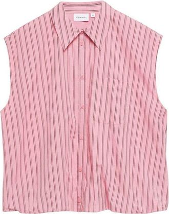 Comma Blusentop Bluse &Auml;rmellose Bluse mit Ballon-Saum