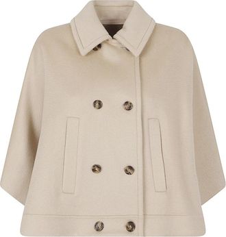 Max Mara Femme, Vestes, Beige, Taille: 38/40 FR Cape en cachemire coupe carr&eacute;e