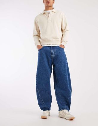 Tommy Jeans Ashton - Jean bouffant - Bleu moyen d&eacute;lav&eacute;