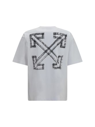 Off-white Mens Motion Arrow Skate T-Shirt White Cotton T-Shirts And Polos