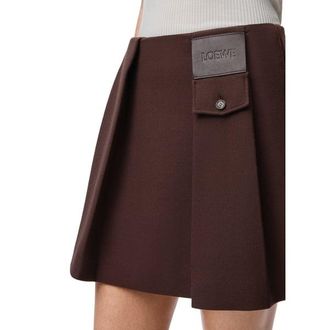 Loewe Mini jupe avec plis en laine