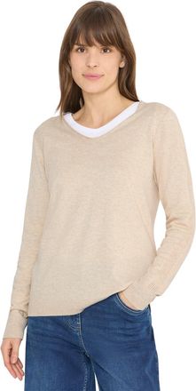 Cecil Basic Pullover Egg beige Melange XXL