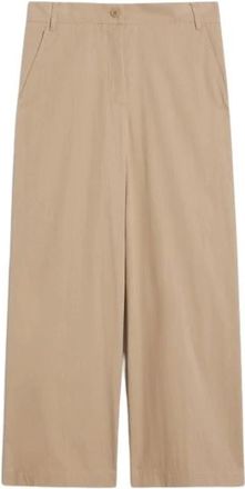 Max Mara Femme, Pantalons, Brun, Taille: 38 FR Pantalon en gabardine d&eacute;lav&eacute;e