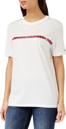Tommy Hilfiger Cn Ss Tee Logo Kurzarm T-Shirts, Herren, Wei&szlig; (White), L