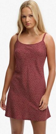 Superdry Robe caraco courte &agrave; imprim&eacute; petites roses - Rouge bordeaux