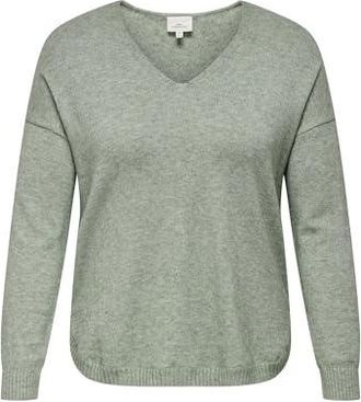 Only Carmakoma Carmargareta Ls Pullover KNT Noos Pull-Over, Basil/Détail : mélangé, 50-52 Grande Taille Femme