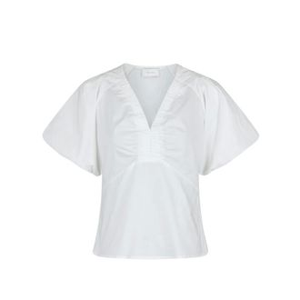 Neo Noir Femme, Blouses et Chemises, Blanc, Taille: 40 FR Blouse Popeline &agrave; Manches Ballon
