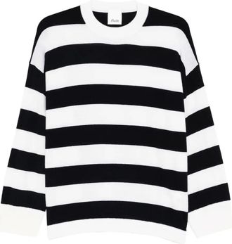 Allude striped-pattern sweater - Wei&szlig;