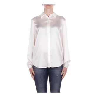 John Richmond Femme, Blouses et Chemises, Blanc, Taille: 40 FR Chemise avec Logo au Dos et Fermeture Boutonn&eacute;e
