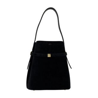 Toteme Belted Suede Bucket Bag - - Bags - Damen - Schwarzk - ONE SIZE