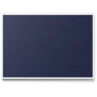 Tulup Tableau Magn&eacute;tique en M&eacute;tal Tableau pour Magnet - Motif Couleur bleu marine fonc&eacute; - Minimaliste - Cadre Blanc - 100x70 cm - Plaque Magn&eacute;tique