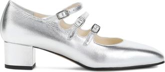 Carel Kina Pumps mit Schnallenriemen 40mm - Silber