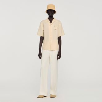 Sandro Flie&szlig;endes Hemd mit H&auml;kelblumen