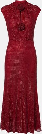 Self Portrait Midikleid mit Kristallen