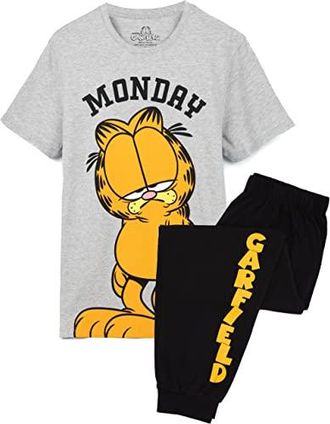 Garfield Mens Pyjamas Adults Lazy Lundi Cat Movie T-Shirt Pantalon PJS XXL