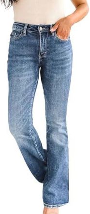 Generic Pantalon en jean pour femme - Coupe droite - Taille haute jusquà grande taille - Grandes tailles, bleu clair, XXL