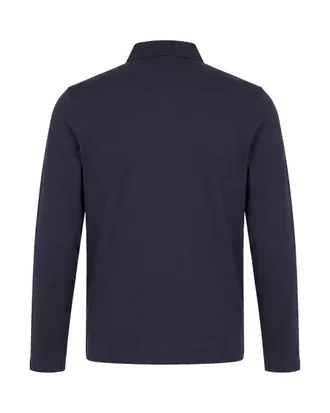 Emporio Armani Long-Sleeved Jersey Polo Shirt - Navy