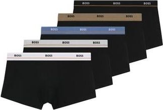 HUGO BOSS Lot de 5 boxers unis en coton m&eacute;lang&eacute;
