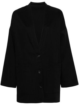 Toteme veste en sergé à col v - Noir