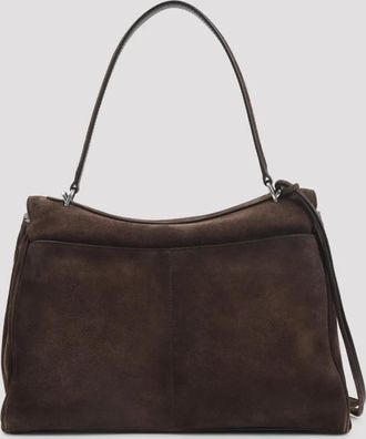 Balenciaga Crossbody Bags - Spacious Brown Leather Handbag With Silver-Tone Cl - Gr. unisize - in Schwarz - f&uuml;r Damen