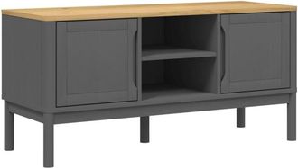 vidaXL Meuble tv floro gris 114x43x55 cm bois massif de pin Vidaxl