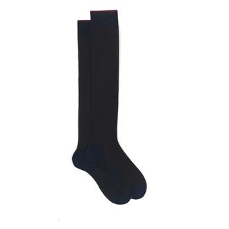 Gallo Gallo, Homme, Sous-vêtements, Bleu, Taille: S Chaussettes longues en coton pour hommes marine/tabac twin rib
