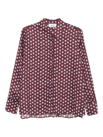Niù Camelia Hemd mit Polka Dots - Rot