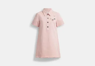 Coach Brain Dead Minikleid Aus Denim Mit Kurzen &auml;rmeln