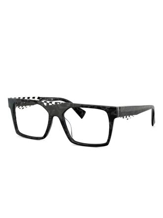 Alain Mikli lunettes de vue carrées à carreaux - Noir