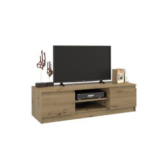 Hucoco Hucoco - cdf TV-Schrank 120 Farbe: Eiche Artisan Moderner Fernsehtisch Ablagen f&uuml;r Audio-/Videoger&auml;te Stauraum f&uuml;r Kleinigkeiten Ideal f&uuml;r