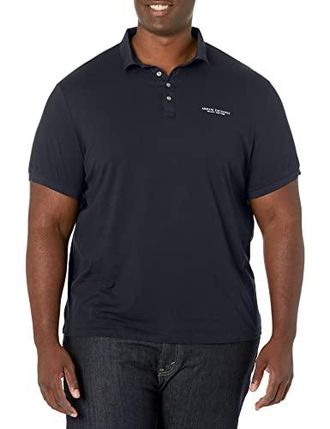 A|X Armani Exchange Short Sleeve Contrast Logo Jersey Polo Shirt, Bleu (Navy 1510), X-Large Homme