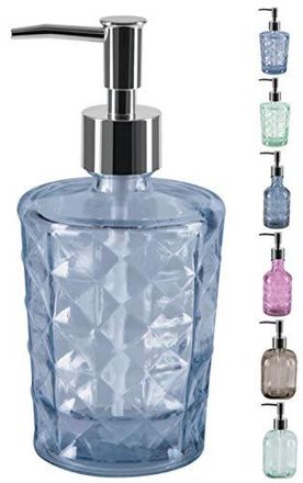 Spirella Seifenspender Carla Glas Flüssigseifen-Spender 400ml Blau
