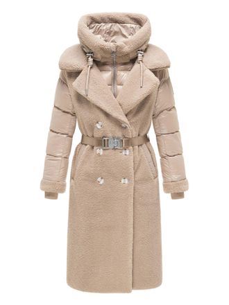 Navahoo Teddymantel f&uuml;r Damen Kuscheltraum mit 2-in-1 gesteppter Innentasche/Innenteil - Beige