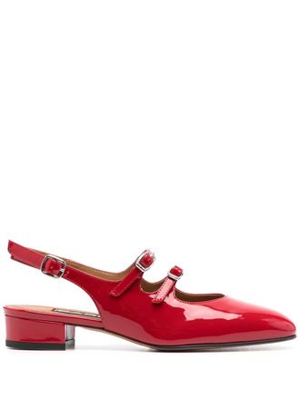 Carel ballerines Peche en cuir verni - Rouge