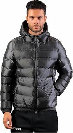 Givova Doudoune homme 110 grammes - Doudoune homme dhiver - Veste homme 110 grammes 4 saisons matelass&eacute;e rembourr&eacute;e - Veste homme, Master gris fonc&eacute;, L