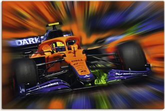 Artland Wanddeko Leinwand Bilder Wandbild 90x60 cm Formel 1 McLaren Lando Norris Rennfahrer Auto Motorsport U5QN