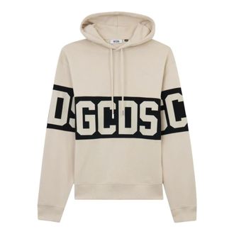 GCDS Gcds, Homme, Sweatshirts et sweats &agrave; capuche, Beige, Taille: XS Band Logo Sweat &agrave; capuche